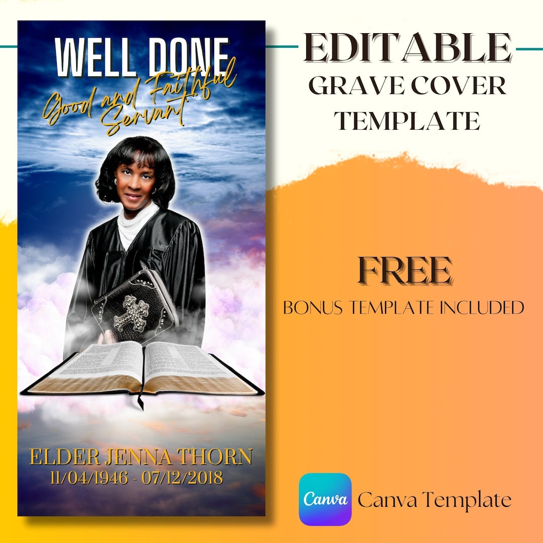 Editable Grave Blanket Cover 'well Done' Design 3 - Etsy