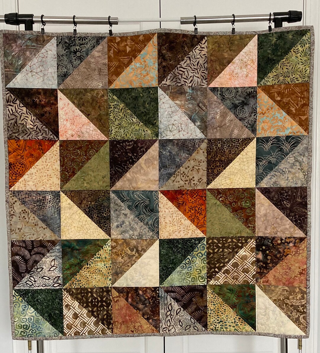 Modern Quilt; "jill"; Multi-colors; Wall Art; Fiber Art; Decorative ...