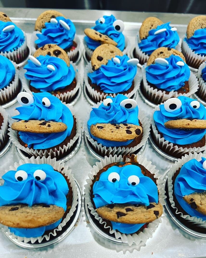 Cookie Monster Cupcakes 12 Count Etsy