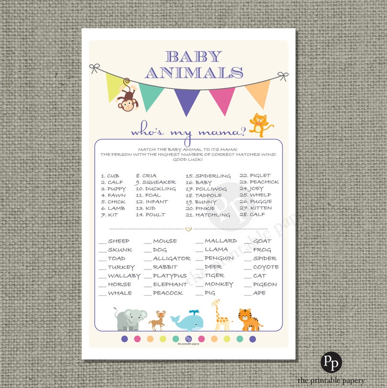 Matching baby animals to their mothers game - childtere