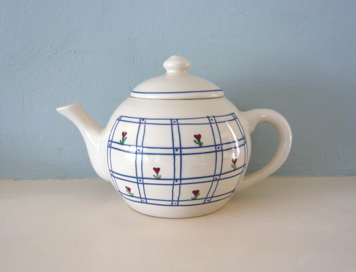 Hartstone Windowpane Stoneware Large Lidded Teapot Vintage Artist ...