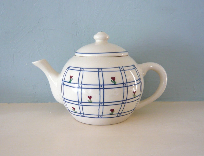 Hartstone Windowpane Stoneware Large Lidded Teapot Vintage Artist ...