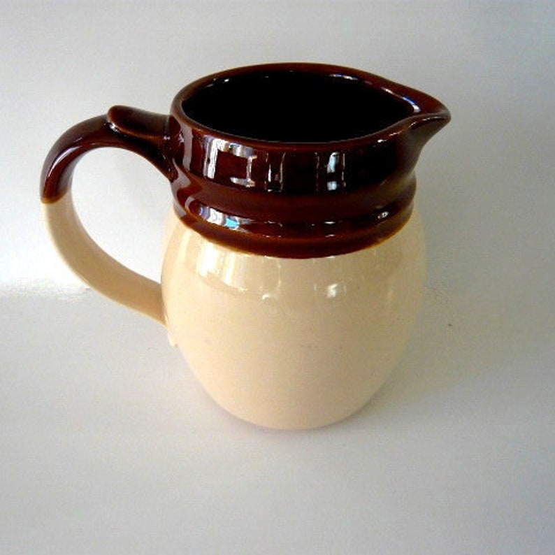 Mccoy Pitcher 1271 Brown and Cream - Etsy
