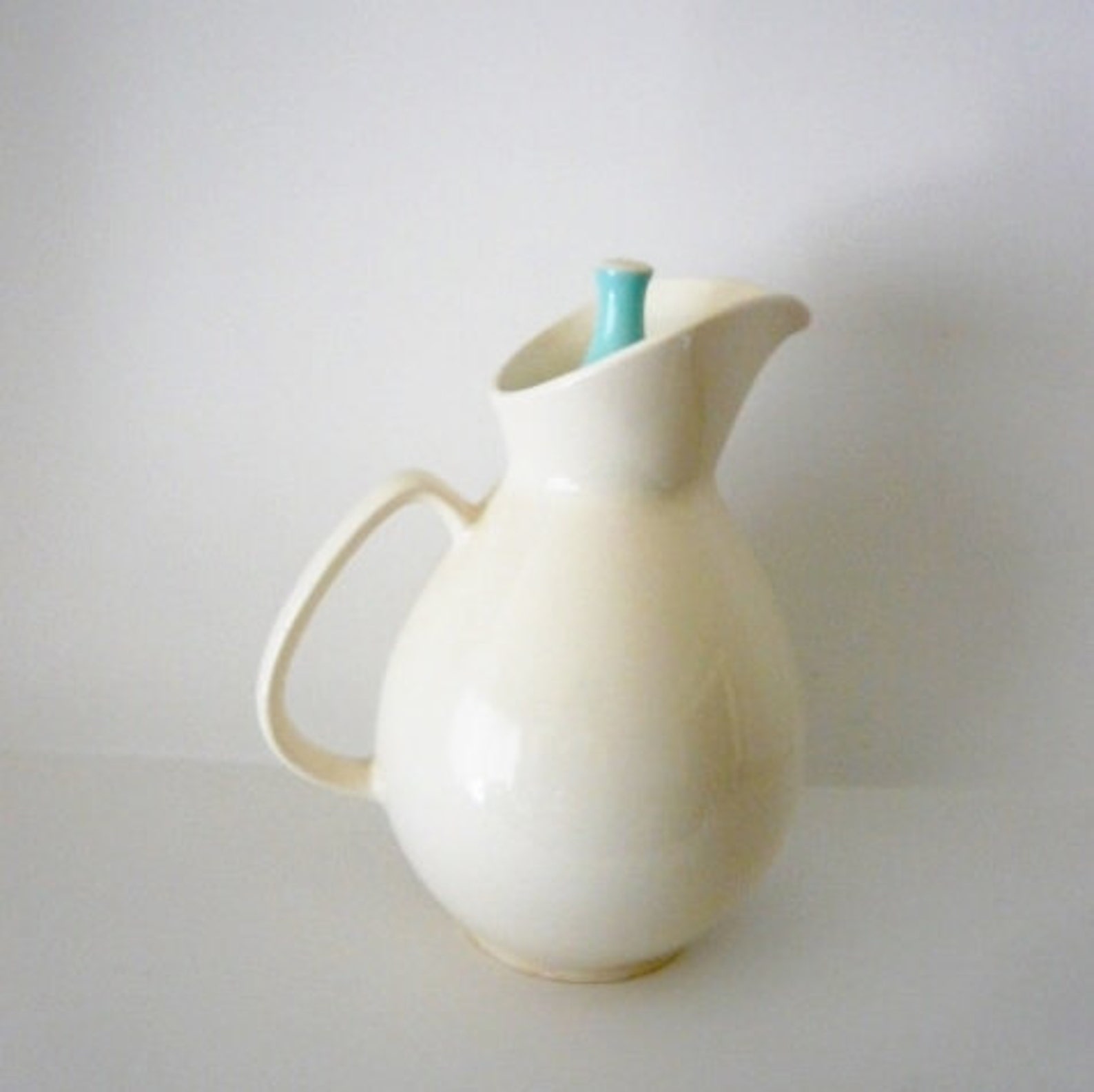 Vintage USA Pottery White Ceramic Coffee Carafe Server With - Etsy