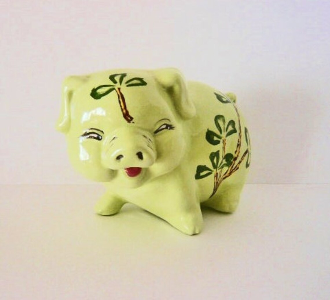 Piggy Bank Pottery Pig Hand Painted - Etsy