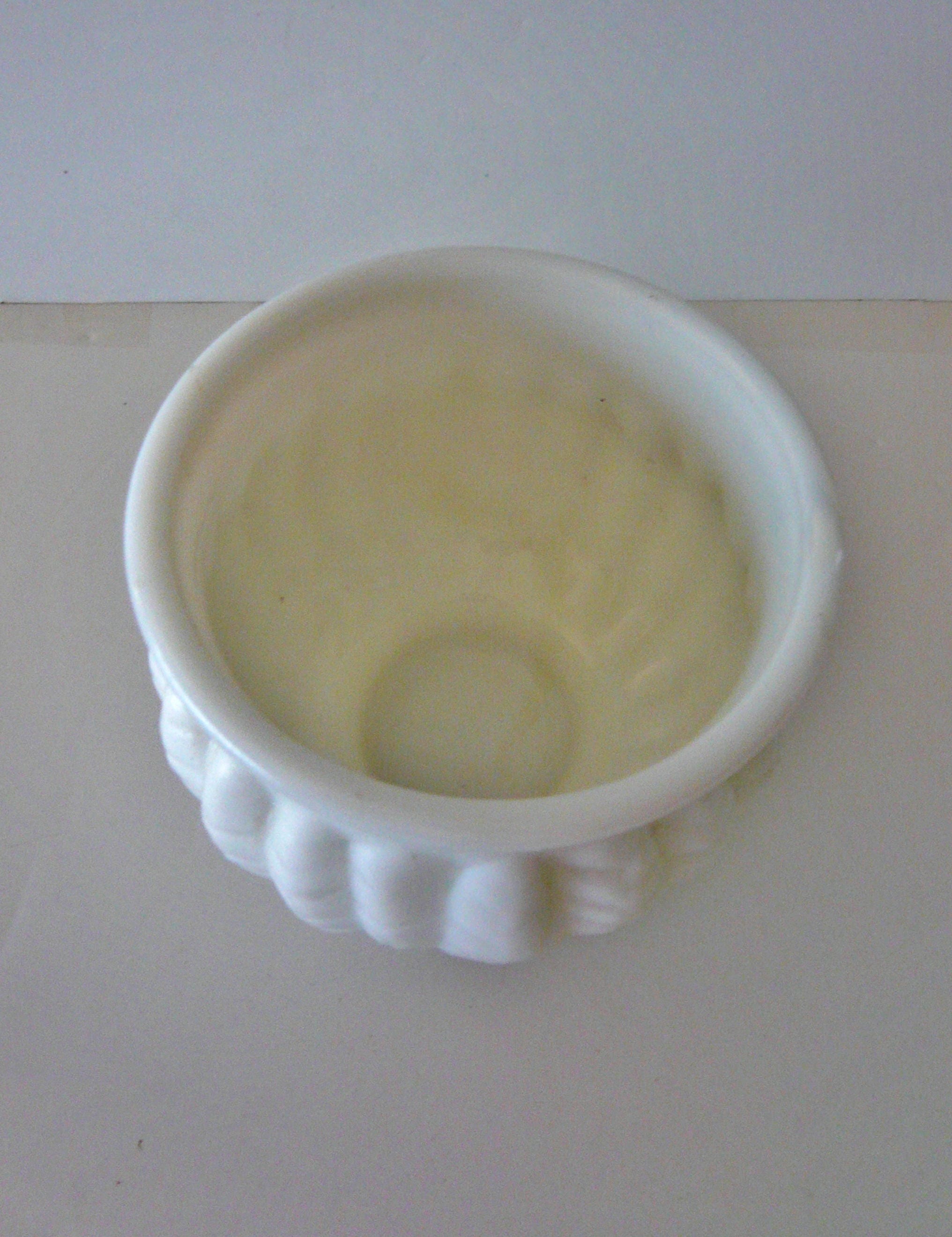 Milk Glass Footed Bowl Randall Glass 1950s Feather or Leaf | Etsy