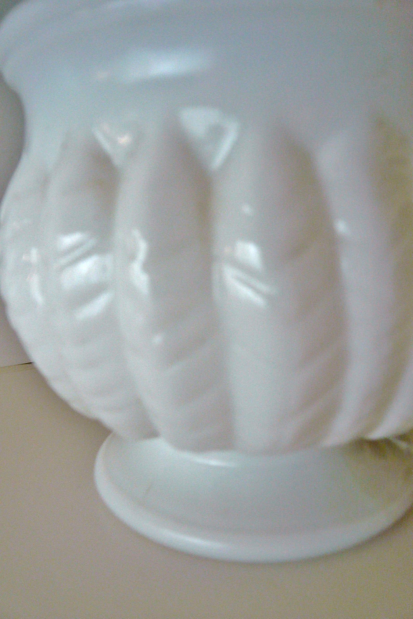 Milk Glass Footed Bowl Randall Glass 1950s Feather or Leaf | Etsy