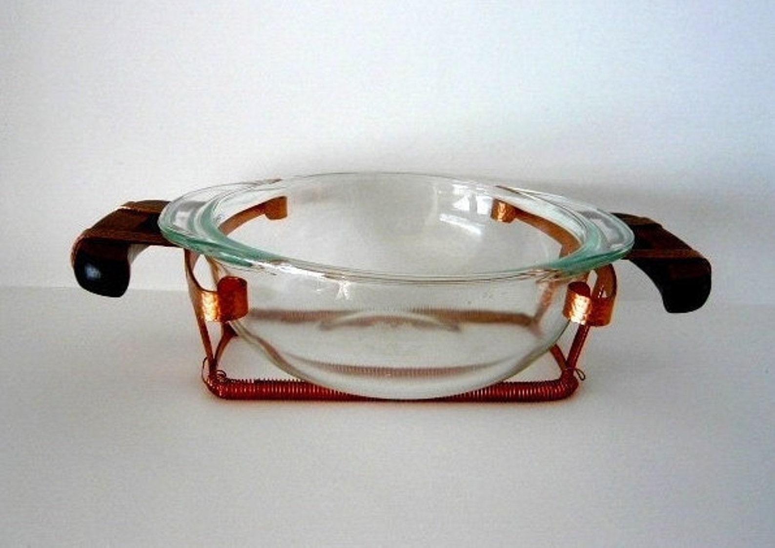 Hammered Copper Casserole Stand With Pyrex Glass Dish - Etsy