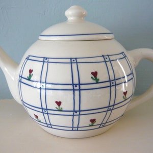 Hartstone Windowpane Stoneware Large Lidded Teapot Vintage Artist ...