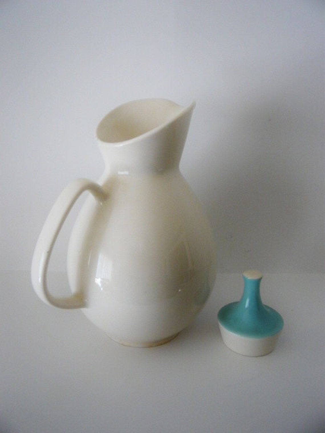 Vintage USA Pottery White Ceramic Coffee Carafe Server With - Etsy