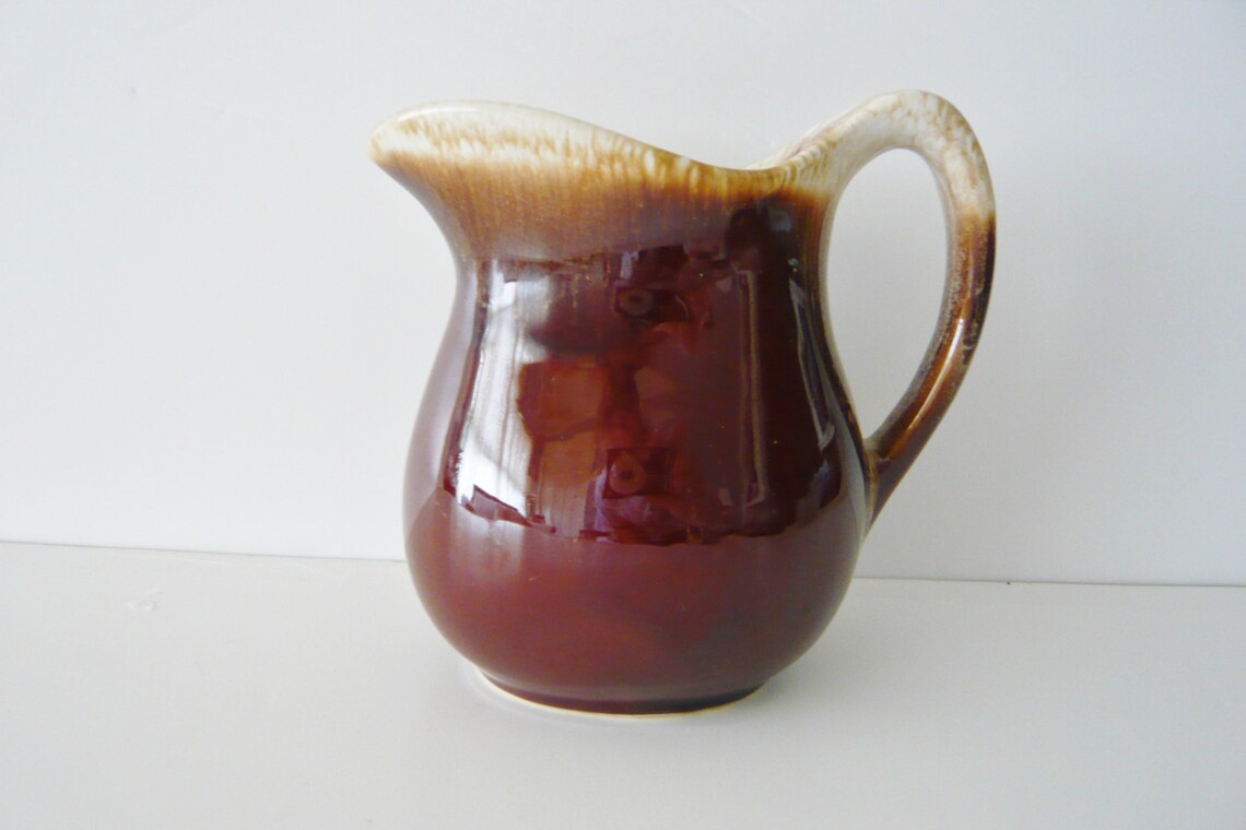 Mccoy Pottery-- Brown Drip Glaze Pitcher (SMALL SIZE) - Etsy