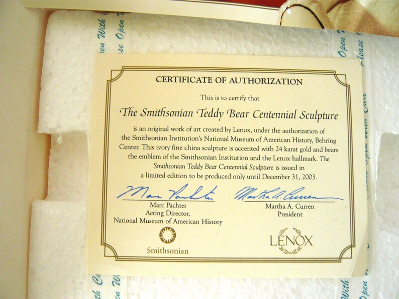 Lenox Smithsonian Teddy Bear - Etsy