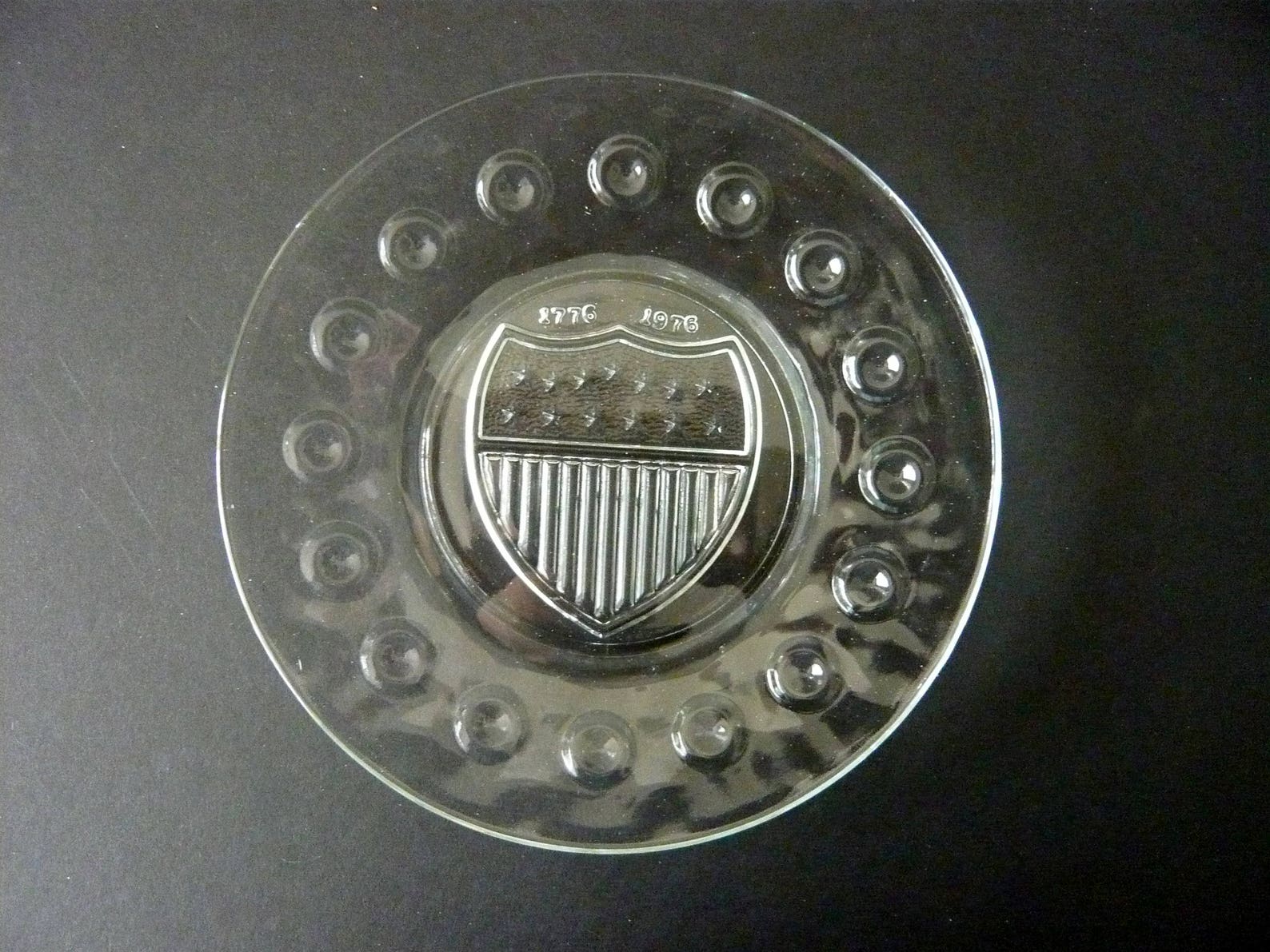 Set of Four Bicentennial Plates 1776 - 1976 8" Diameter Clear Glass ...