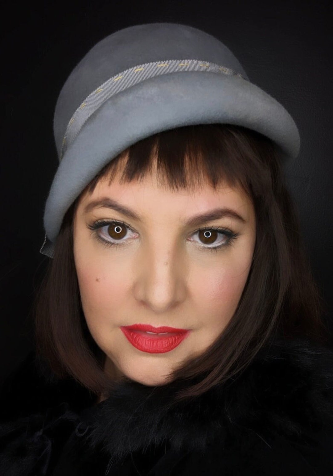 Cloche Hat , Vintage 20s Style Hat , Grey Cloche Hat, Handmade Hat ...