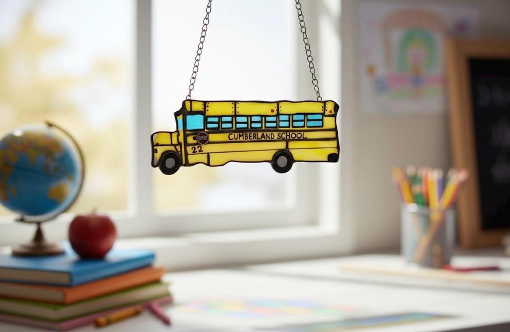 School Bus, Custom Made, Stained Glass, Sun Catcher, Hand Made - Etsy