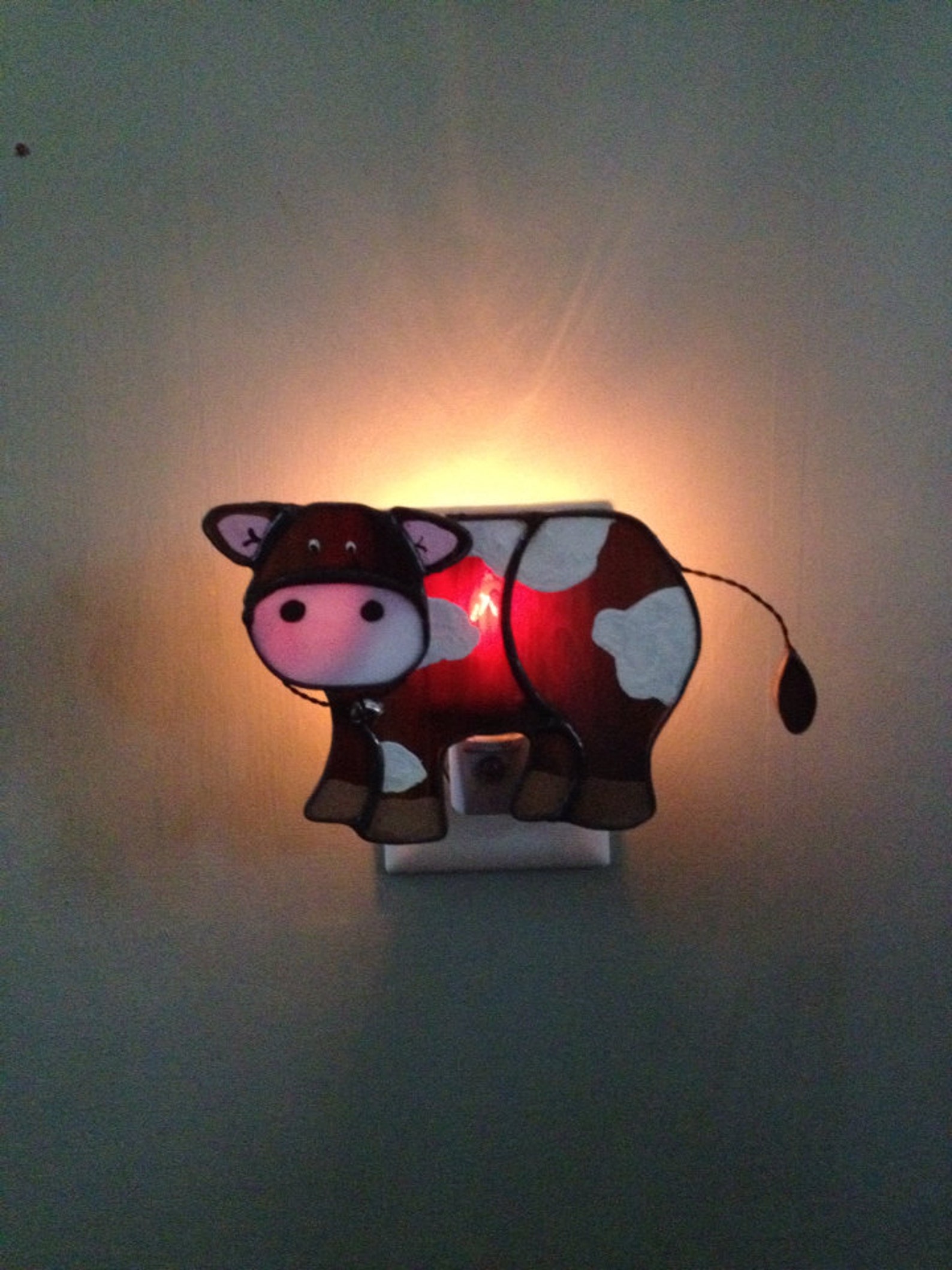 Cow Stained Glass Night Light Cow Night Light Sun Catcher | Etsy