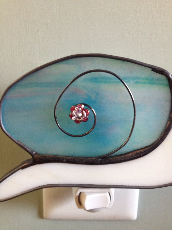 Stained glass Snail Night Light or Sun Catcher | Etsy