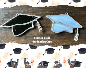 Handmade Stained Glass Graduation Cap Suncatcher - Etsy