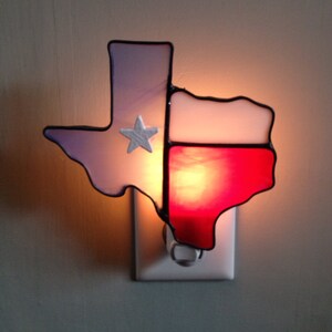 Stained Glass Texas Night Light: Lone Star State Sun Catcher - Etsy