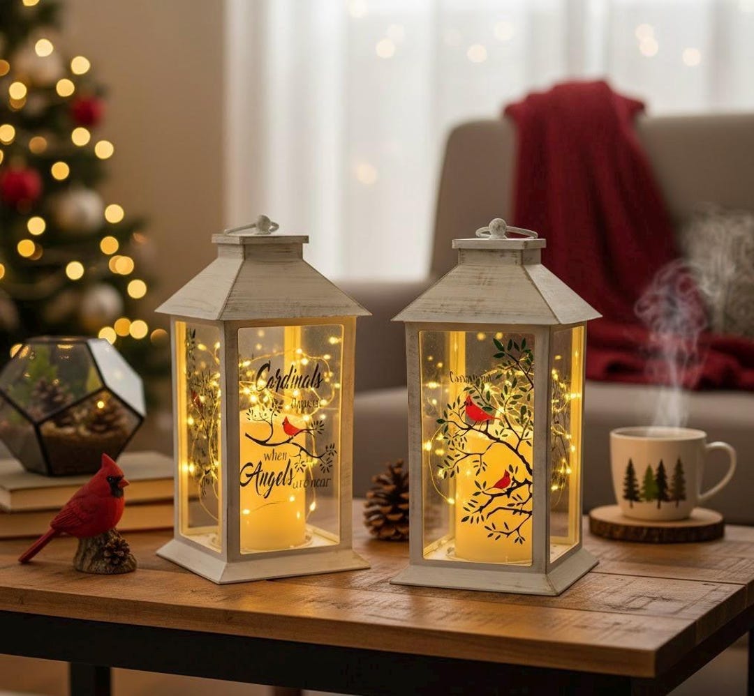 Personalized Cardinal Remembrance Lantern With LED Candle - Etsy