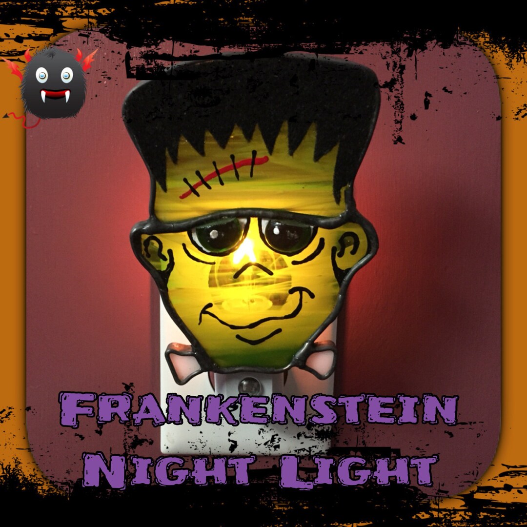 Frankenstein, Night Light, Sun Catcher, Stained Glass, Halloween Decor ...