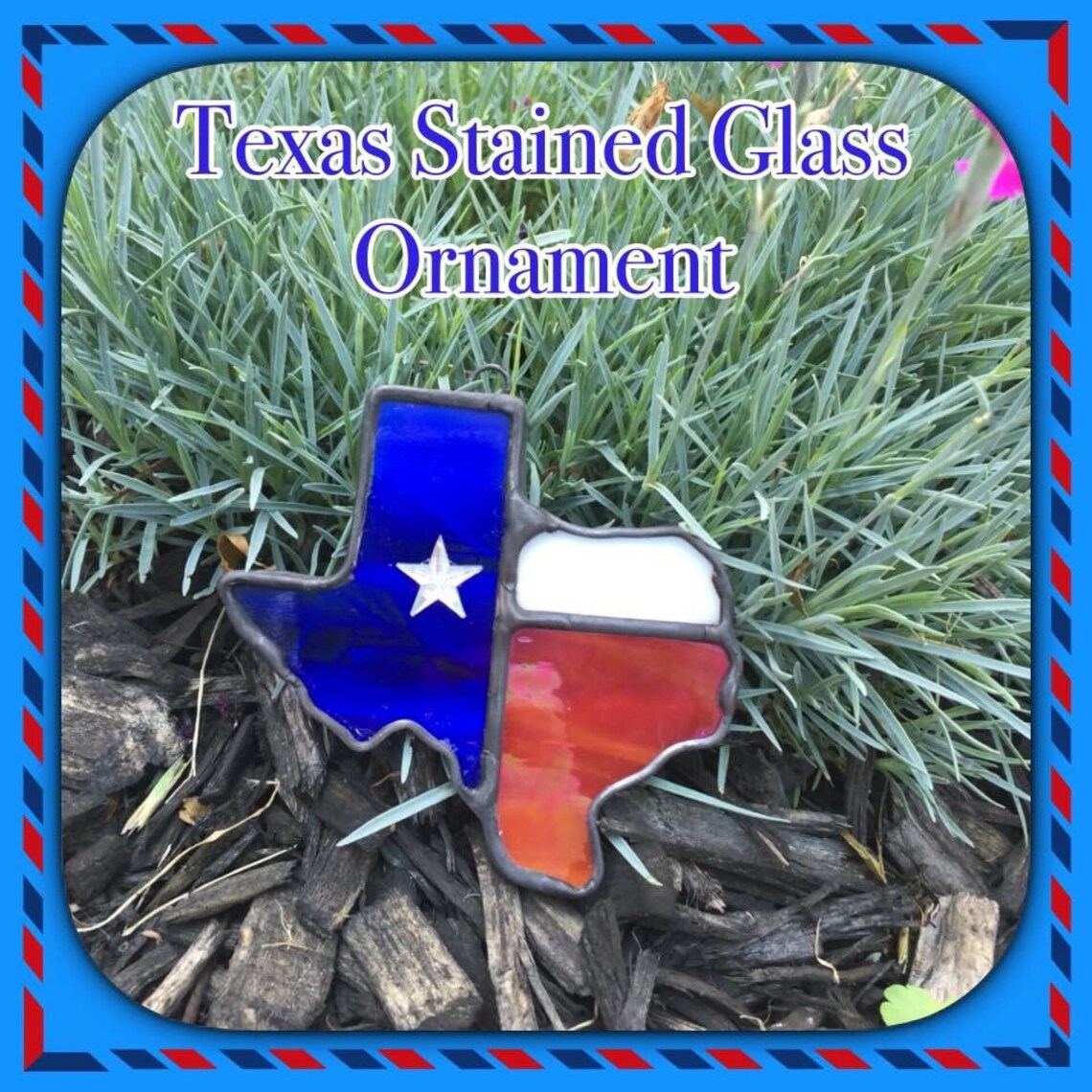 Stained Glass Texas Ornament: Handmade Home Decor - Etsy