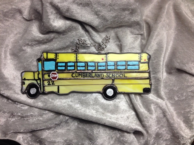 School Bus, Custom Made, Stained Glass, Sun Catcher, Hand Made - Etsy