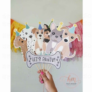 Set of 12 Puppy Party Centerpieces Size 6" Tall, Dog Themed Birthday ...