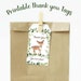 Deer Thank You Tags, Woodland Thank You Tags, Deer Baby Shower Tags ...