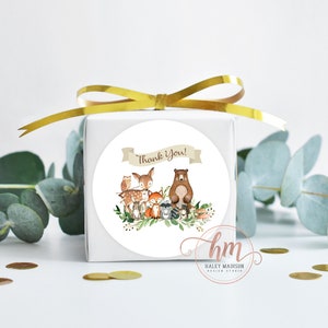 PRINTABLE Woodland Thank You Tags, 2" Round Thank You Tags, Thank You ...