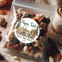 Woodland Happy Trails Stickers ONLY Size 2" Round Party Favor Stickers ...