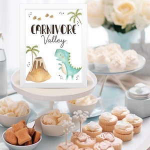 PRINTABLE Dinosaurs Food Sign 8x10, Carnivore Valley Dinosaurs Party ...