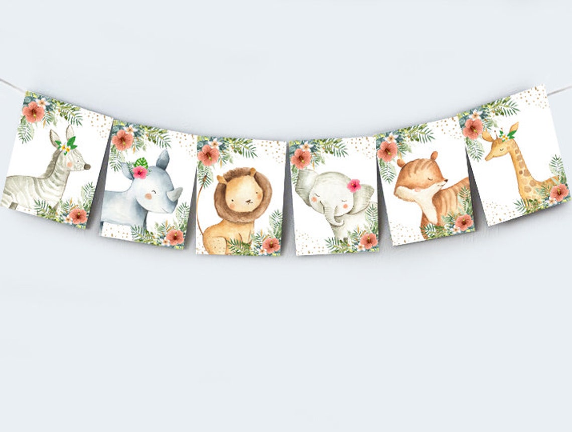 Jungle Animals Banner Safari Jungle Animals Sign Jungle Baby | Etsy