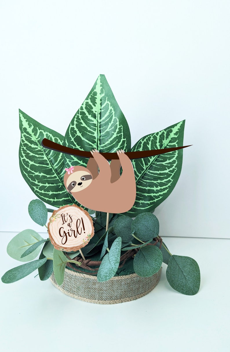 Sloth Baby Shower Centerpieces Greenery Baby Shower - Etsy