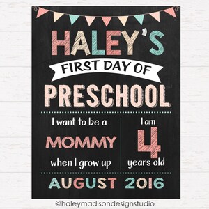 First Day of School Chalkboard Sign, Photo Prop DIGITAL FILE - Etsy