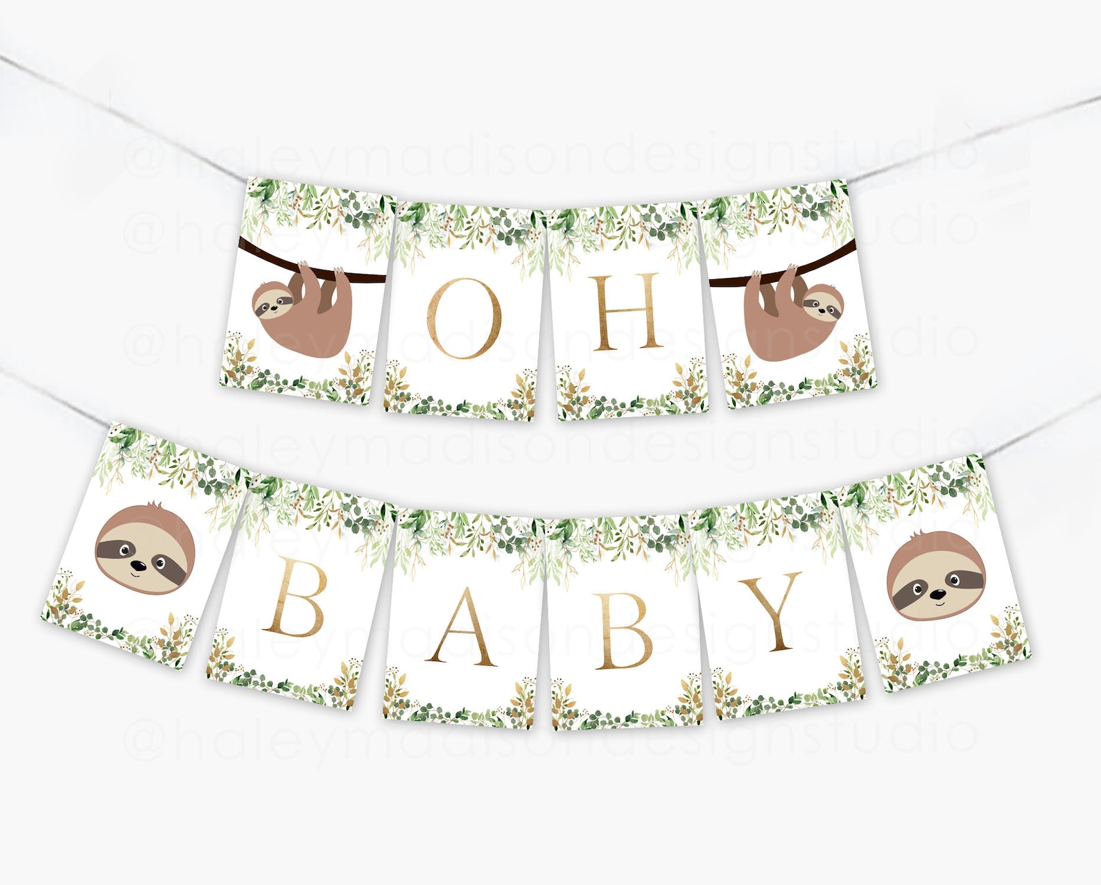Sloths Oh Baby Banner Sloth Baby Shower Banner Sloths - Etsy