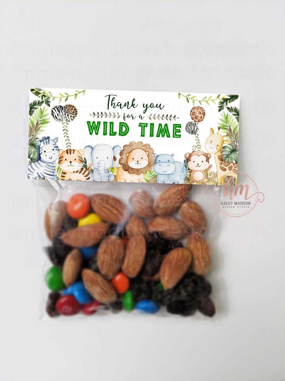 Set of 12 Jungle Treat Bag Toppers, Jungle Treat Bags With Toppers ...