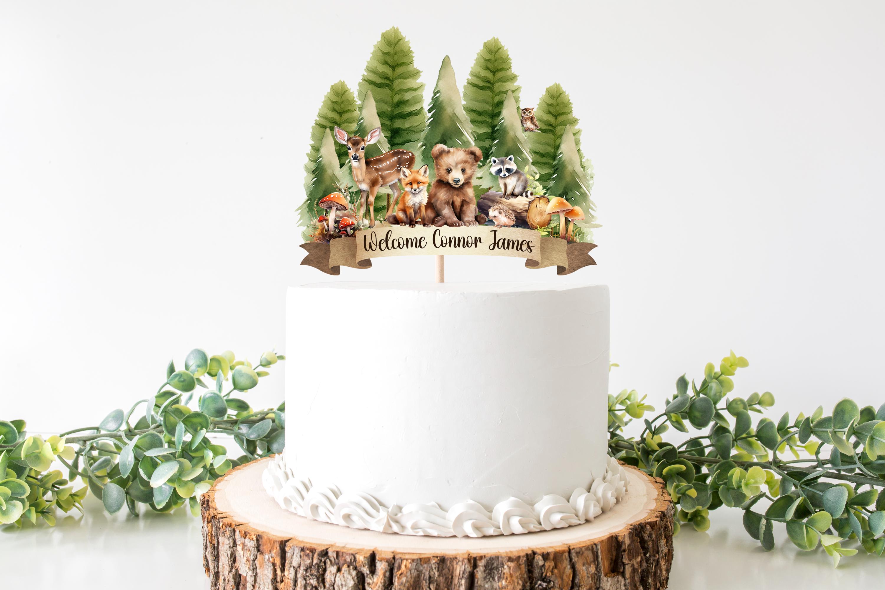 Woodland Enchanted Forest Cake Topper Personalized, Woodland Baby ...