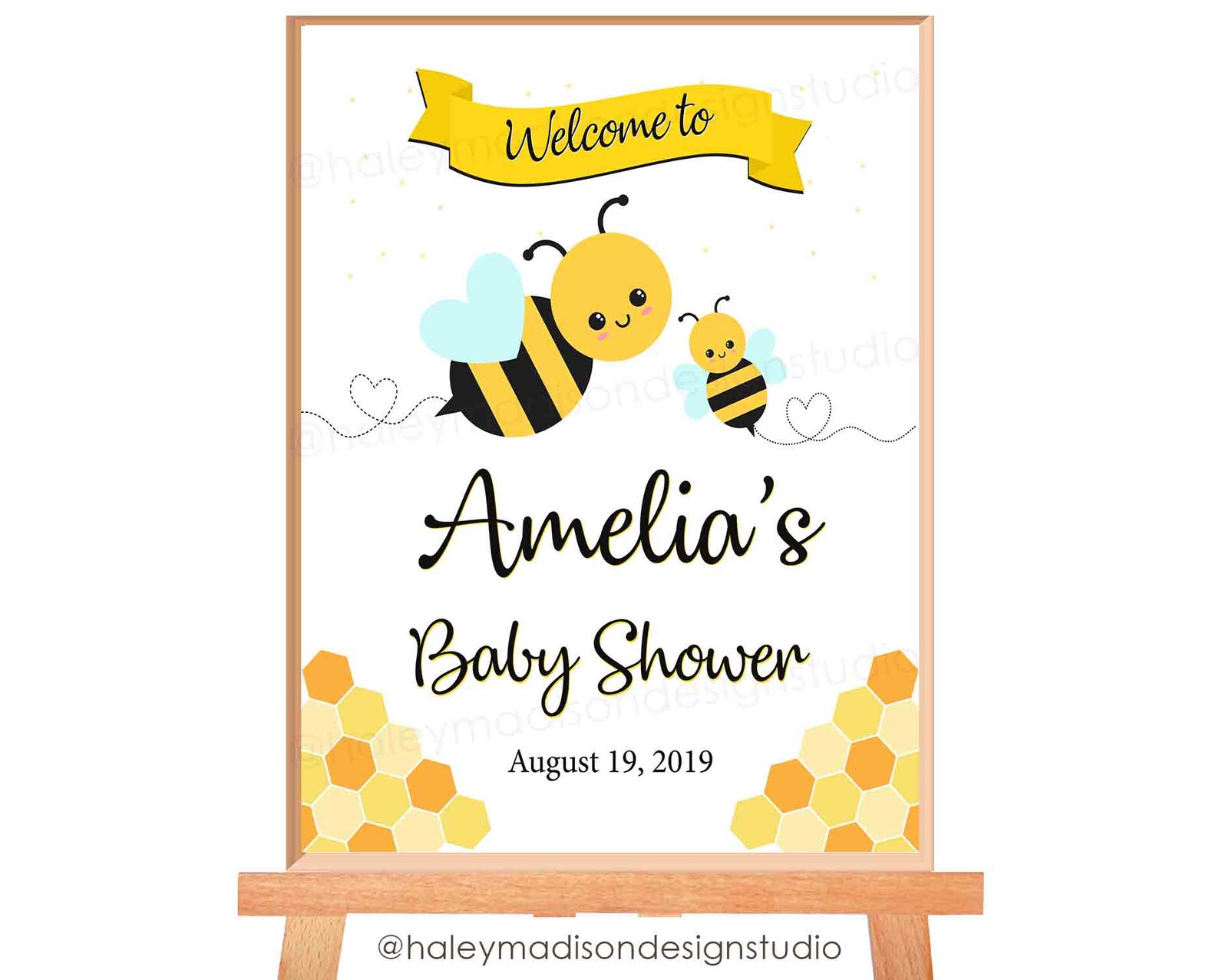 Bumble Bee Baby Shower Welcome Sign Floral Bee Baby Sprinkle - Etsy