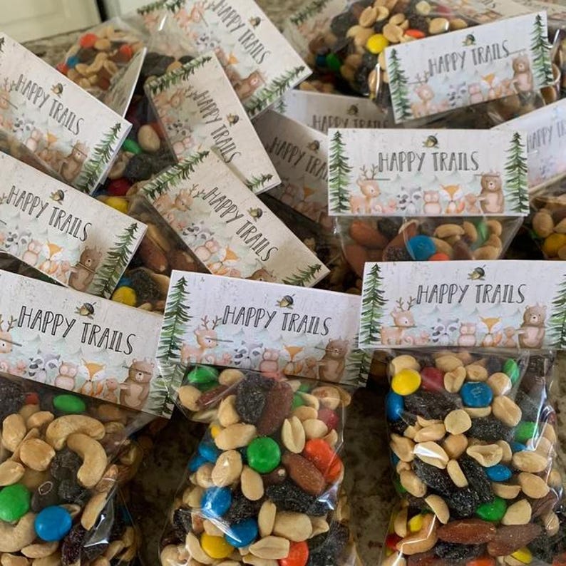 Woodland Treat Bag Toppers, Happy Trails Party Favors (set of 12) - Etsy