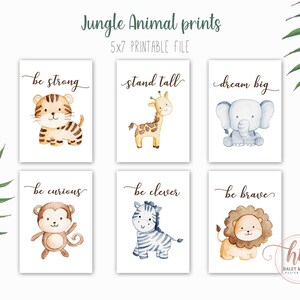 Jungle Animal Signs Set of 6, Jungle Nursery Signs, Safari Nursery ...