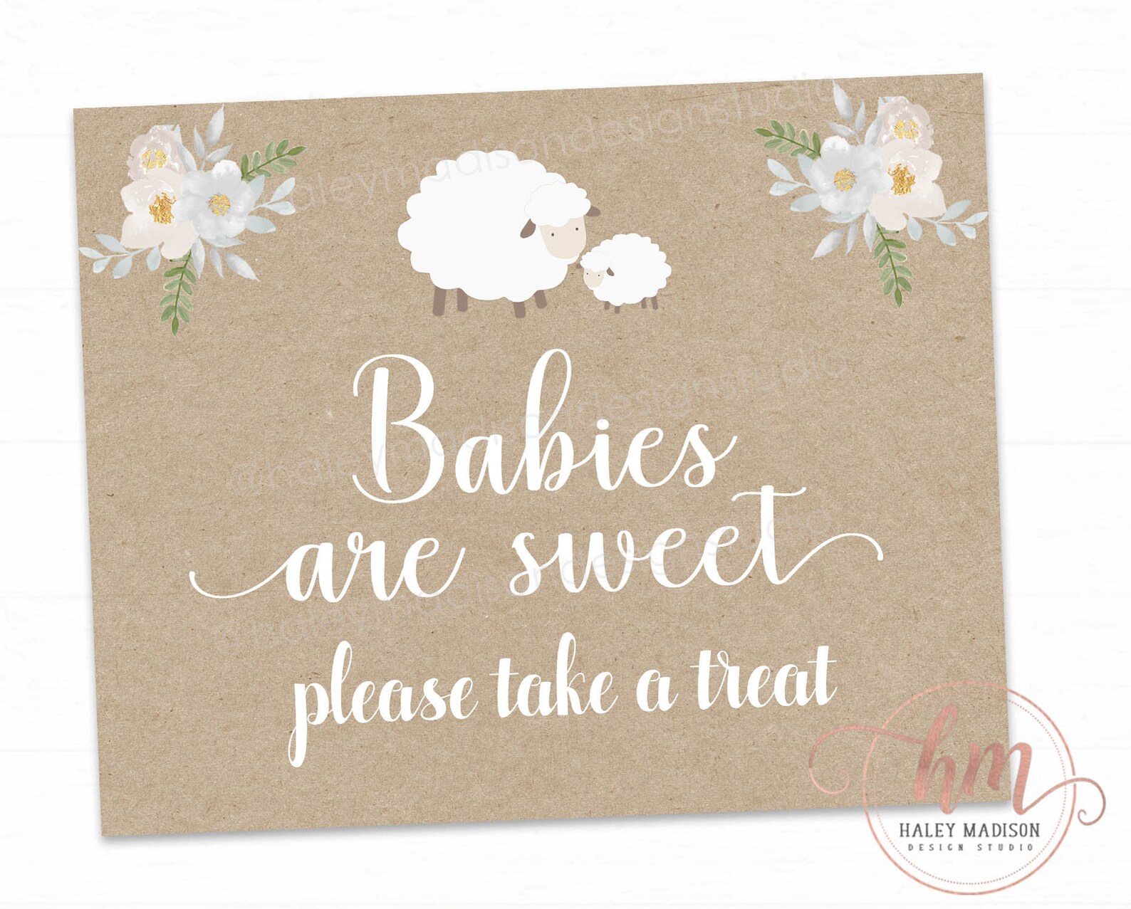 Little Lamb Baby Shower Sign Treat Sign Favors Sign Babies - Etsy