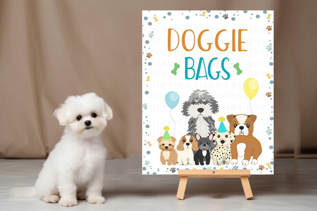 PRINTABLE Puppy Party Doggie Bags Sign, Puppy Please Take One Sign ...