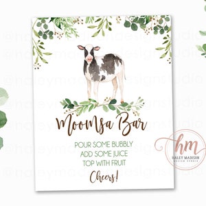 Farm Moomosa Bar Sign, Farm Baby Shower Mimosa Bar Sign, Moo-mosa Bar ...