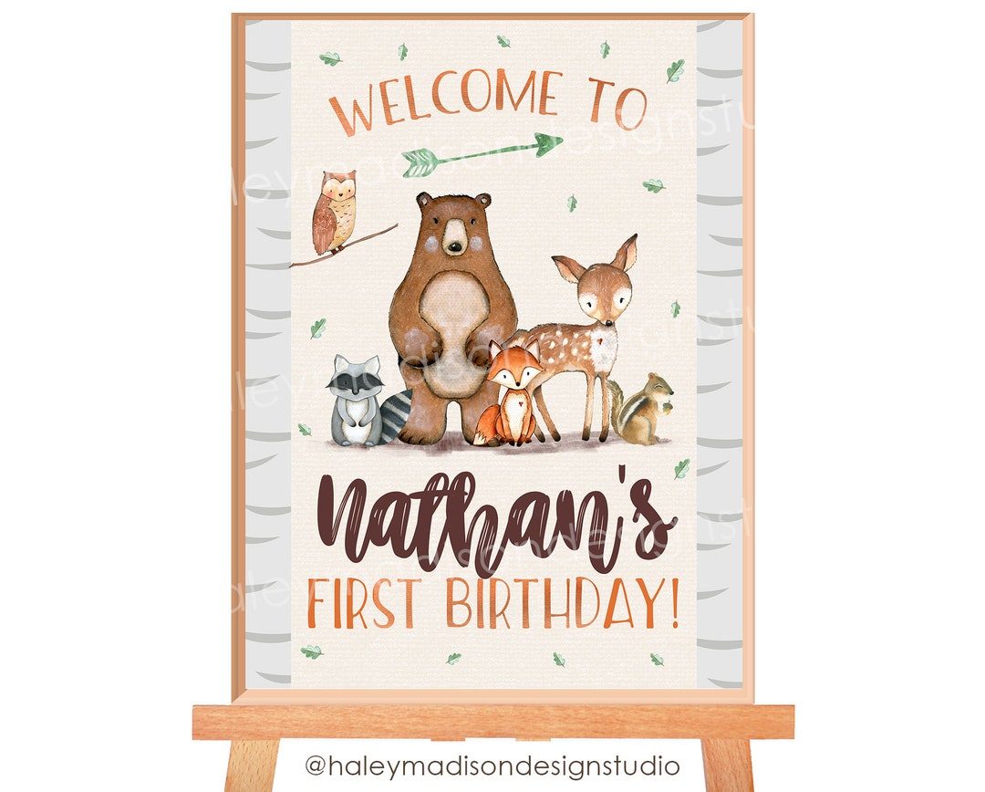 Woodland Welcome Sign Woodland Birthday Sign Party Sign - Etsy