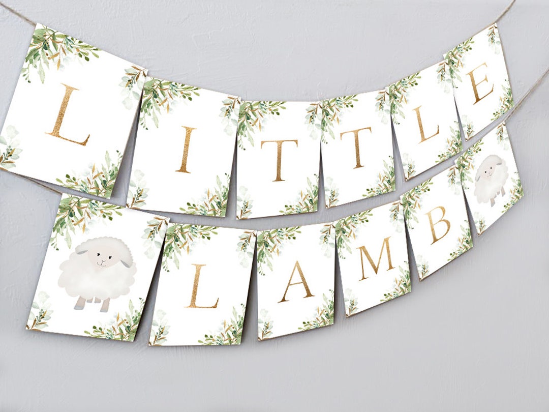 Little Lamb Banner, Little Lamb Gender Neutral Baby Shower Banner, Lamb ...