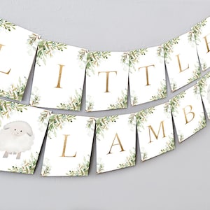 Little Lamb Banner, Little Lamb Gender Neutral Baby Shower Banner, Lamb ...