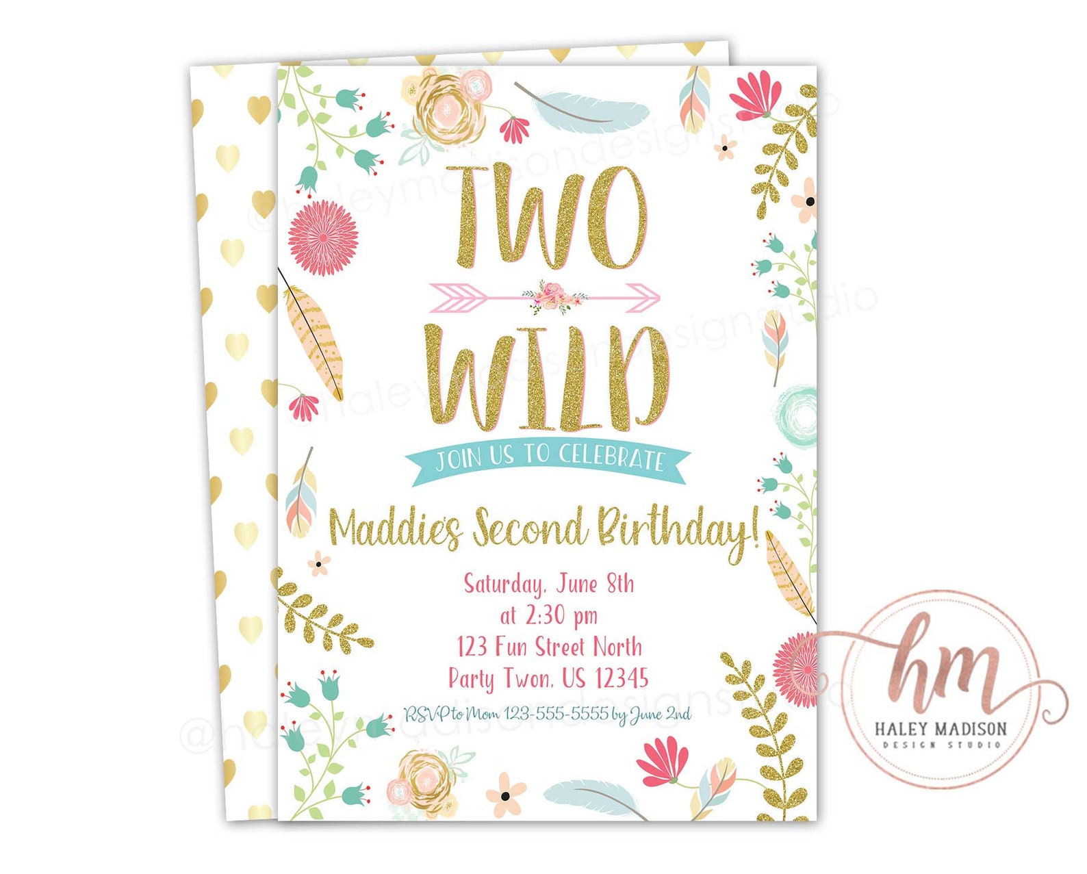 Two Wild Invitation Two Wild Birthday Party Invitaiton Wild - Etsy
