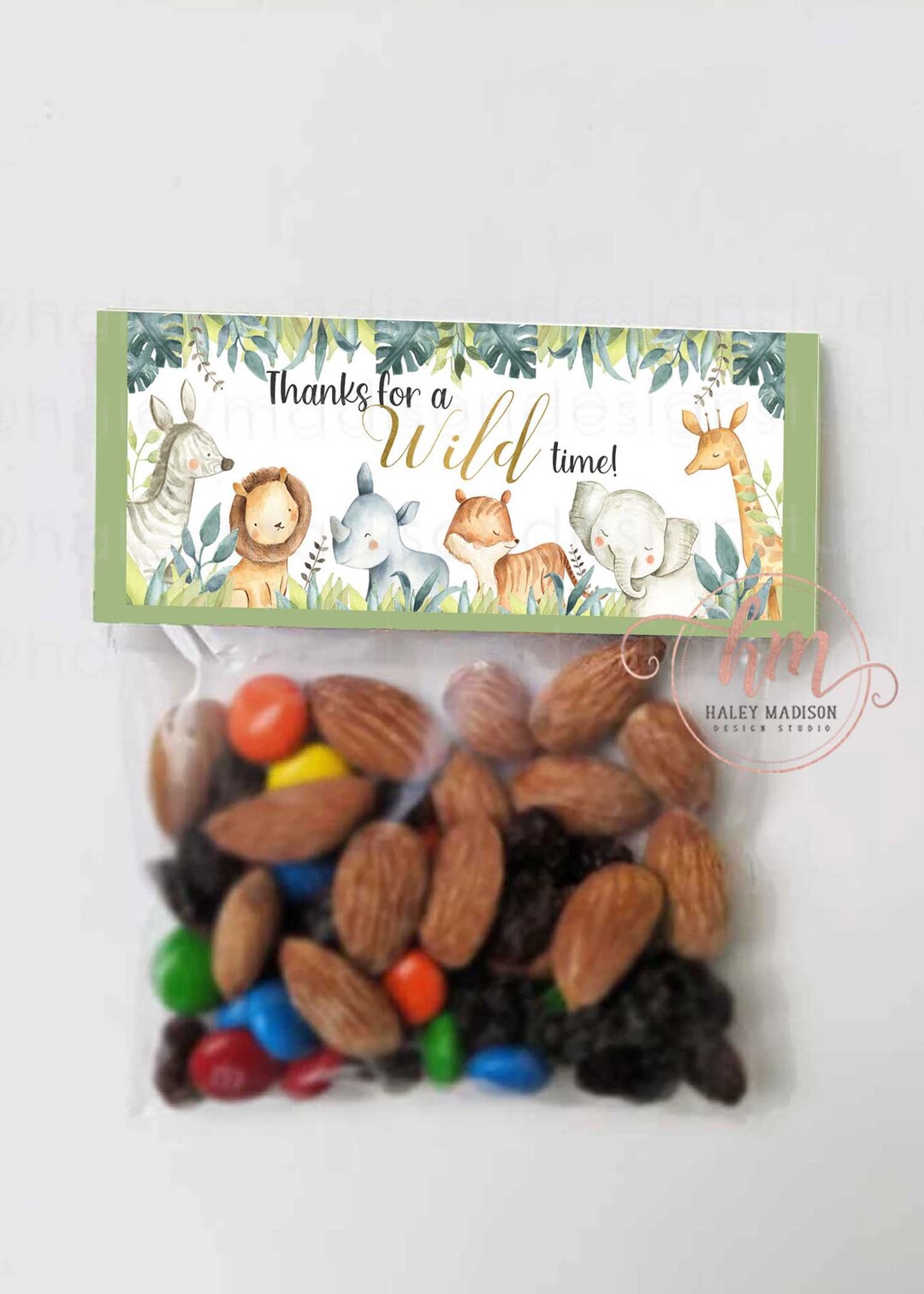 Set of 12 Safari Treat Bag Toppers, Jungle Treat Bags With Toppers ...