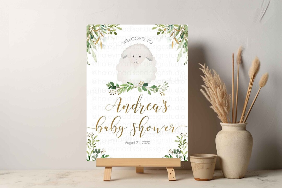 Little Lamb Welcome Sign, Little Lamb Baby Shower Welcome Sign, Little ...